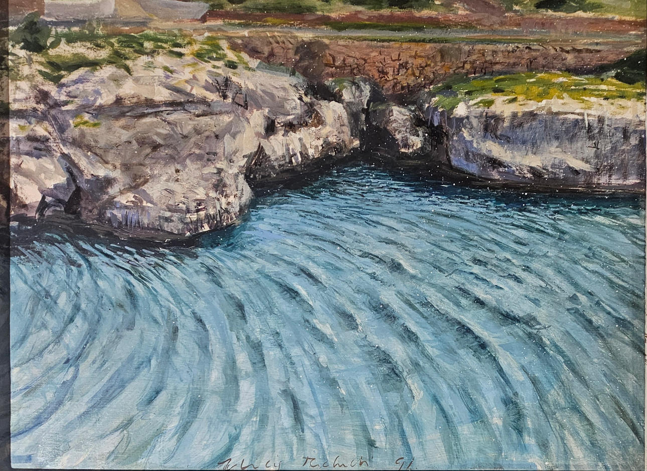 FEDUCHI. Paisaje con campo, óleo sobre tabla. Arte - Pintura - Auctionet