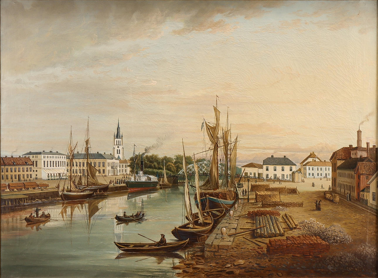 ADOLF FREDRIK LIEDEGREN (1833-1896). Motif from Lidköping circa 1870 ...