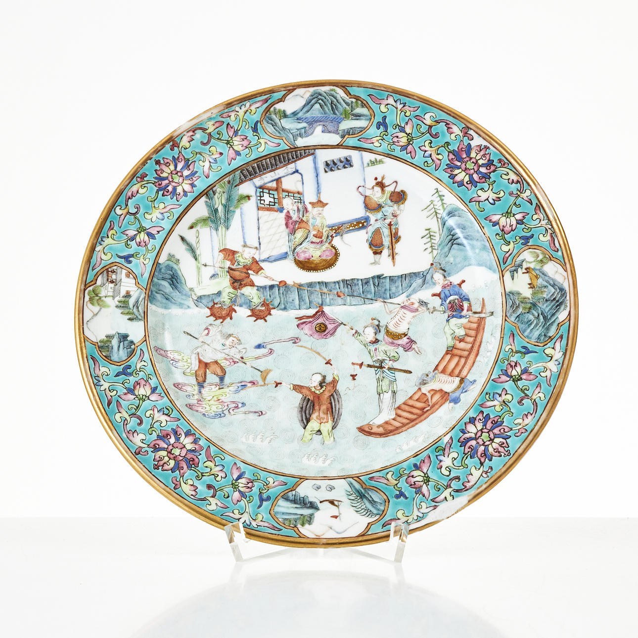 FAT, porslin, Kina, sen Qing (1644-1912), dekor av figurscen i famille ...