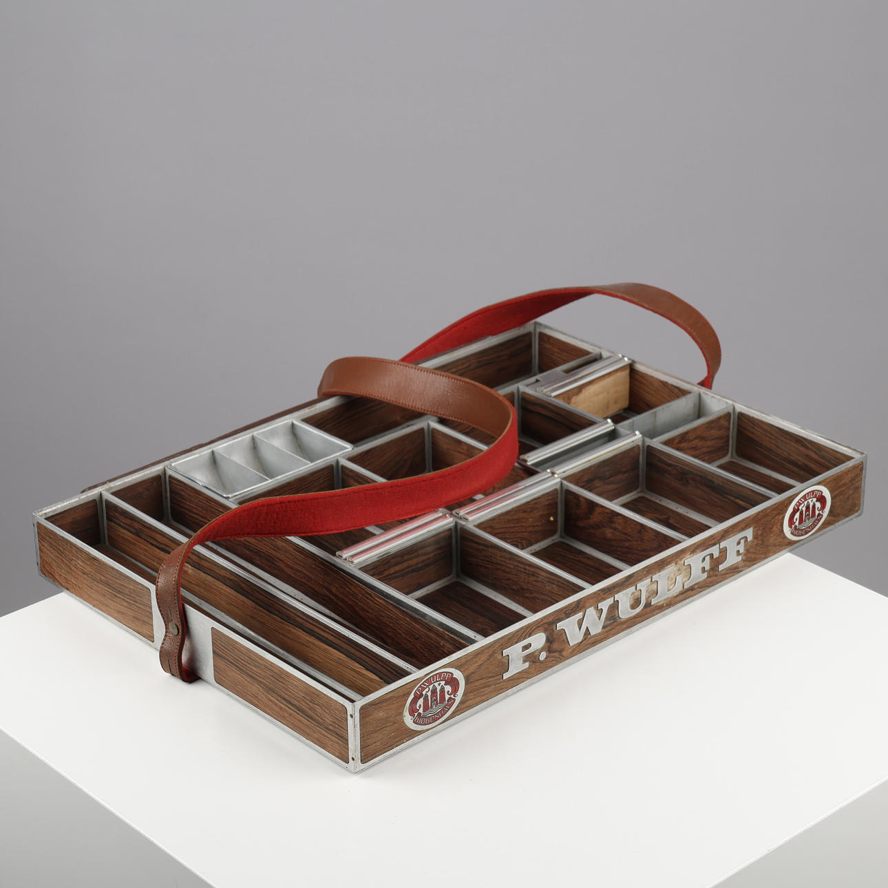 P. WULFF'S CIGAR FACTORY. Portable cigarette tray (vending tray) of ...