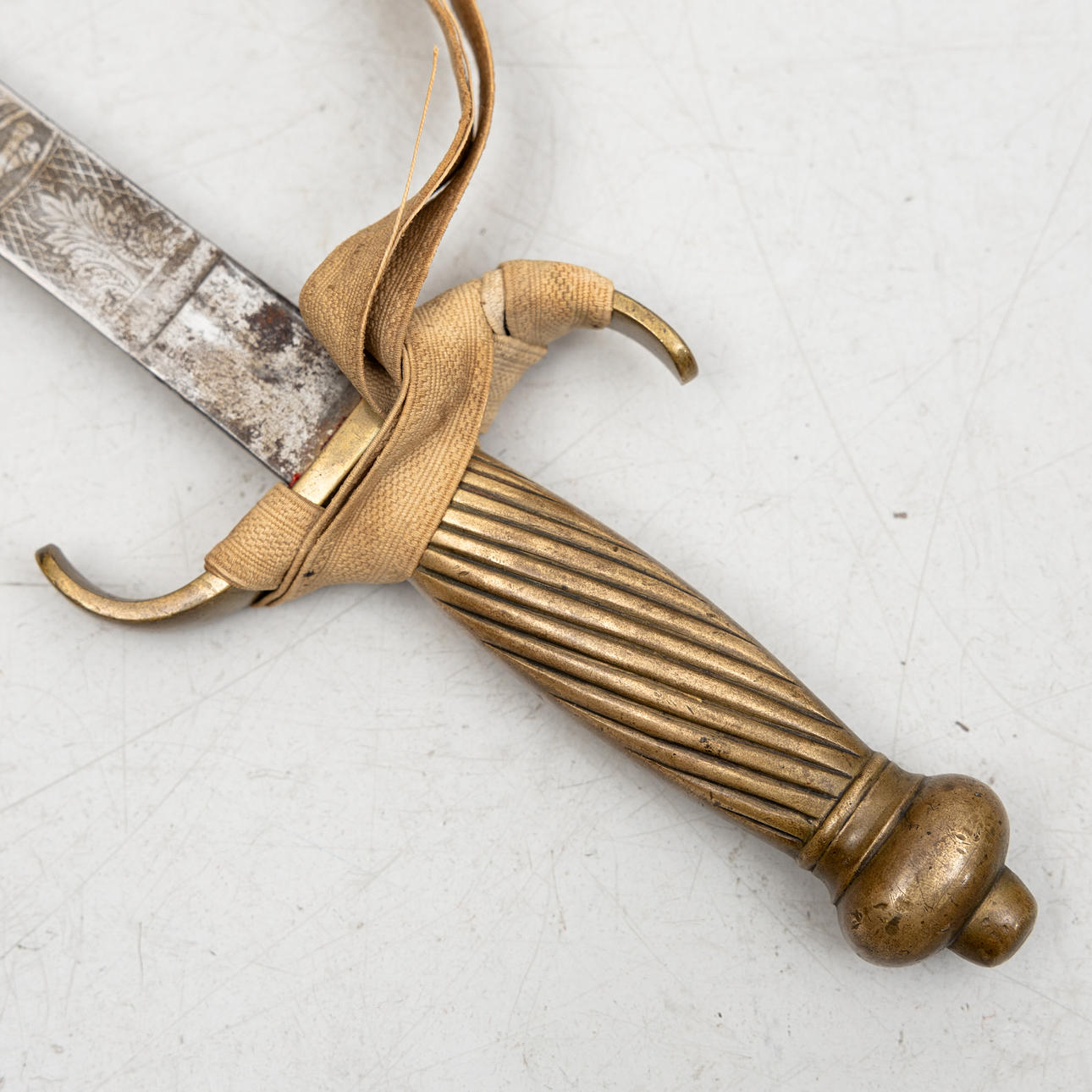 CHILDREN'S SABER with leather tub and portépe, marked Ewald Cleff ...