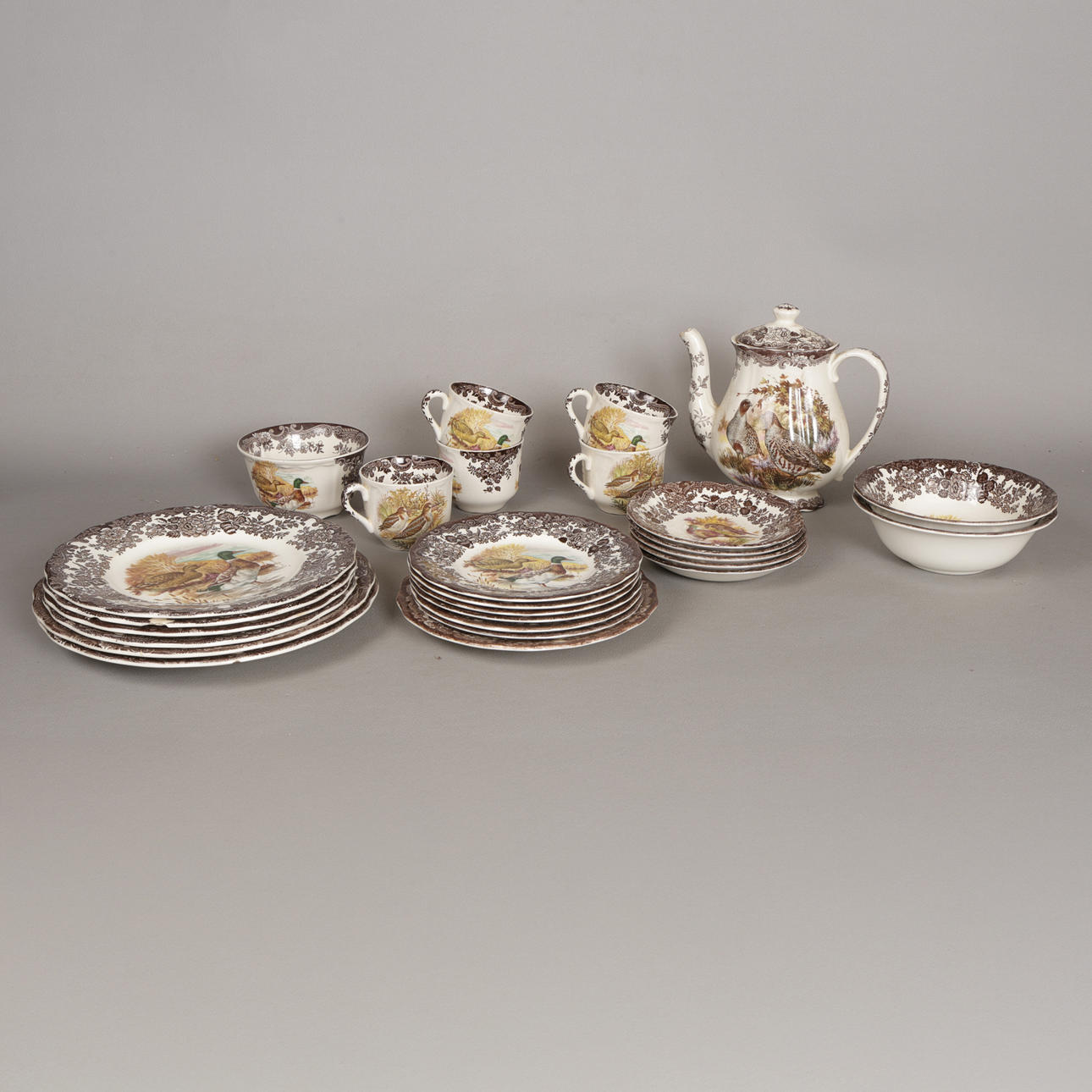 THE ROYAL WORCESTER GROUP PALISSY "GAME SERIES" PART SERVICE (APPROX 25 ...