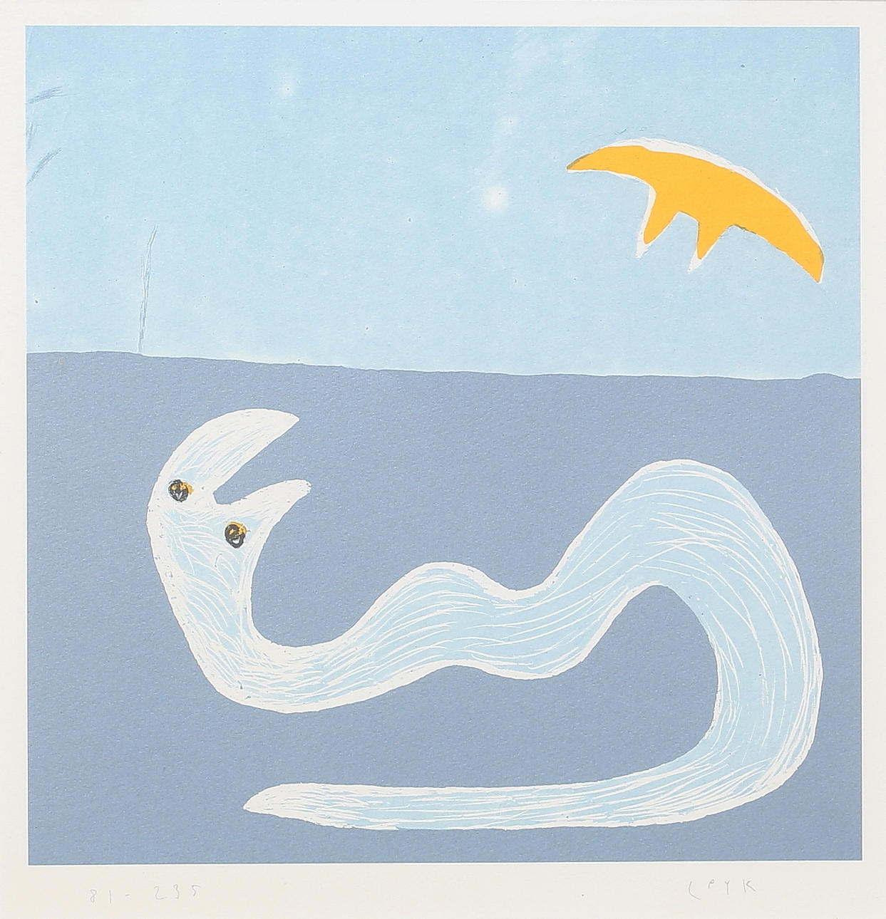 CAMILLA PYK. “The Worm”. Lithograph in colours, signed and numbered 81/ ...