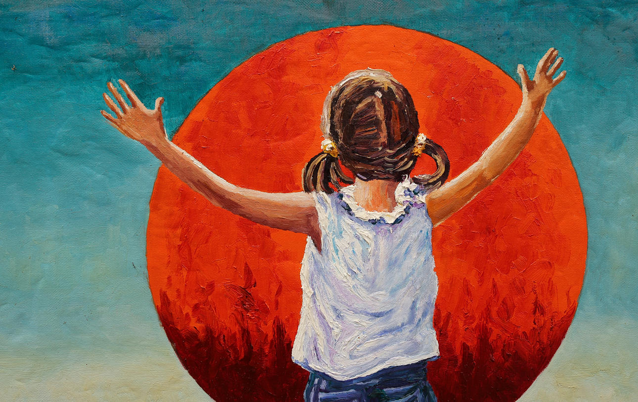 MISCHA ROSIC. Oil on canvas, the girl with the red ball, signed. Art ...