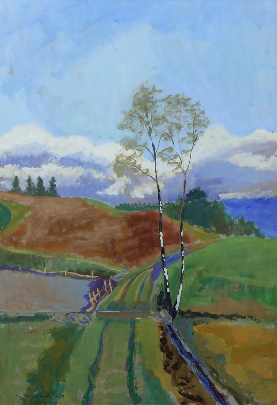 STIG SIGMUND. mixed media, signed and dated -38. Art - Paintings ...