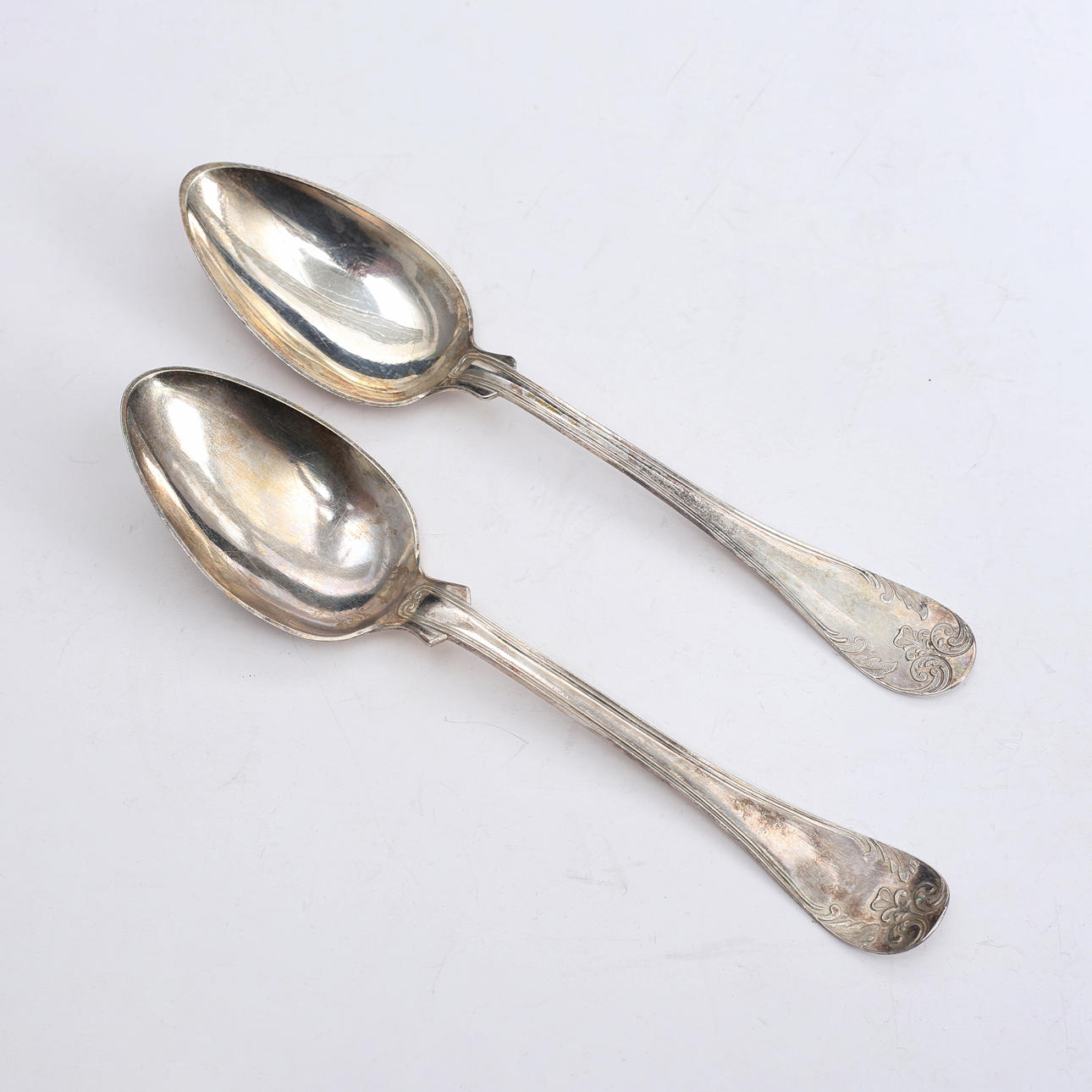 SKEDAR, 2 st, SILVER, "Gammal Fransk", 116 gram, 1800-talets senare del ...