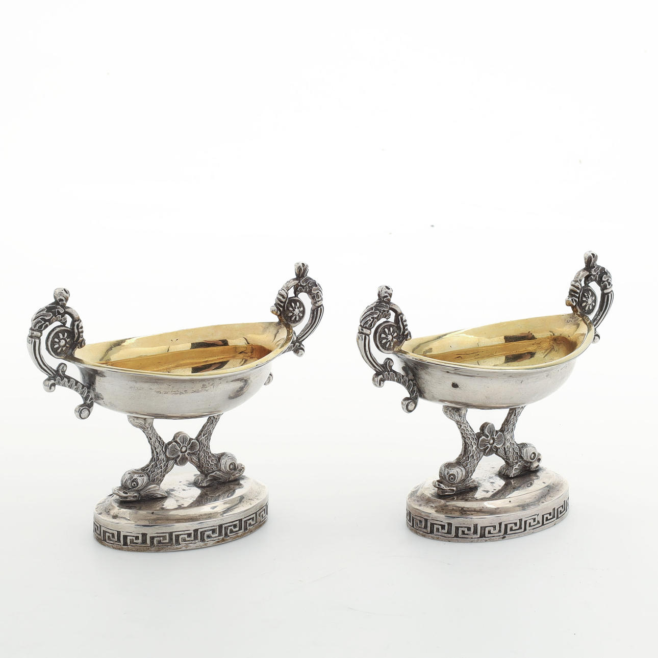 MACIEJ NOWAKOWSKI (1800-58). A pair of Polish Empire salt vessels ...