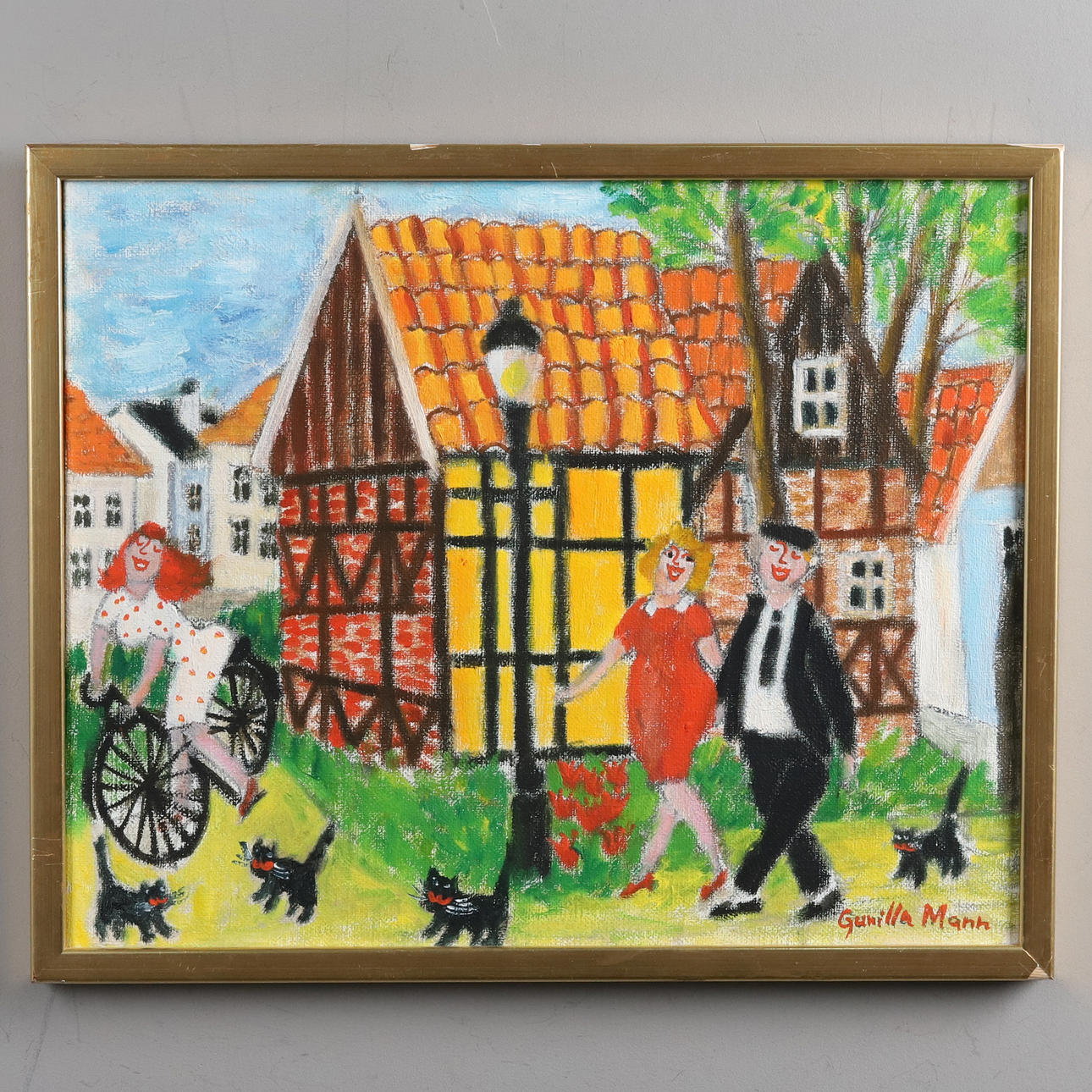 GUNILLA MANN. OLJA PÅ DUK, "Du och jag i Ystad", signerad. Konst ...