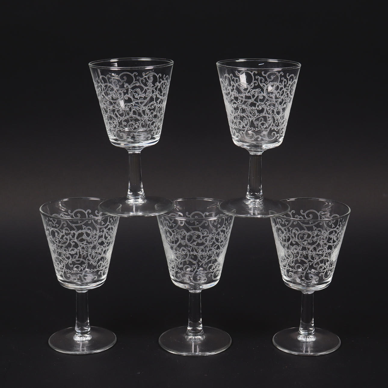 GLASS, Luminarc, France, arabesque decor, 17 pcs. Glass - Tableware ...