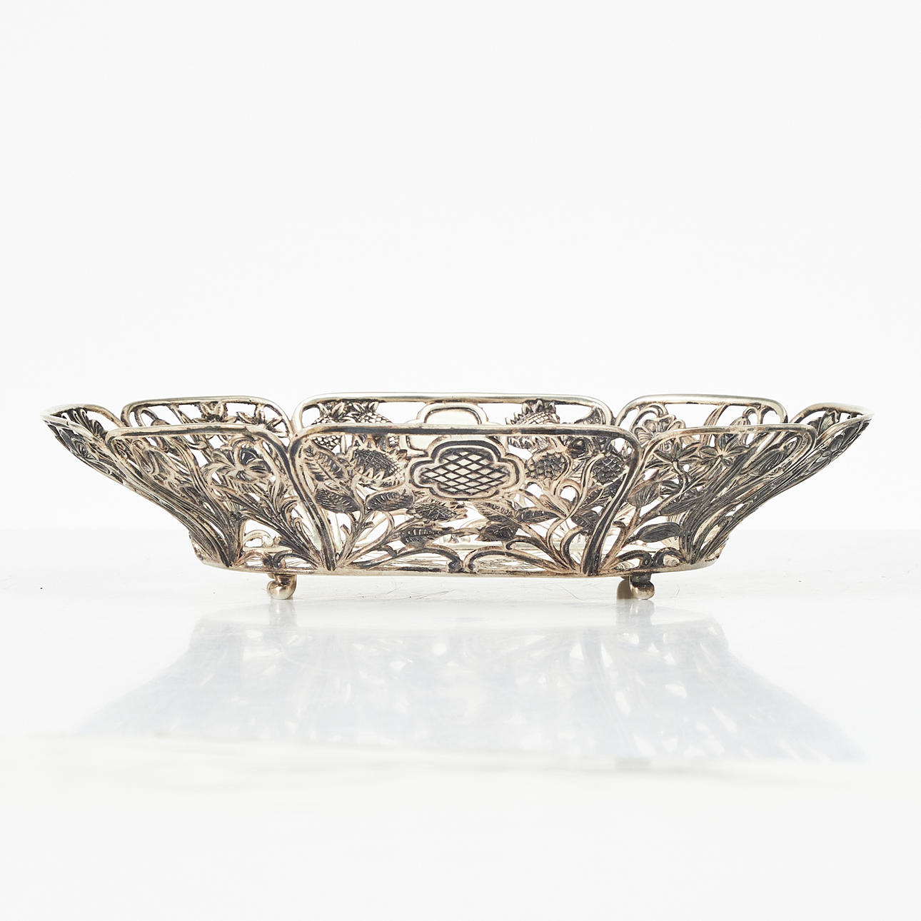 A silver platter, openwork decor, GEWE, Malmö 1973. Silver & Metals ...