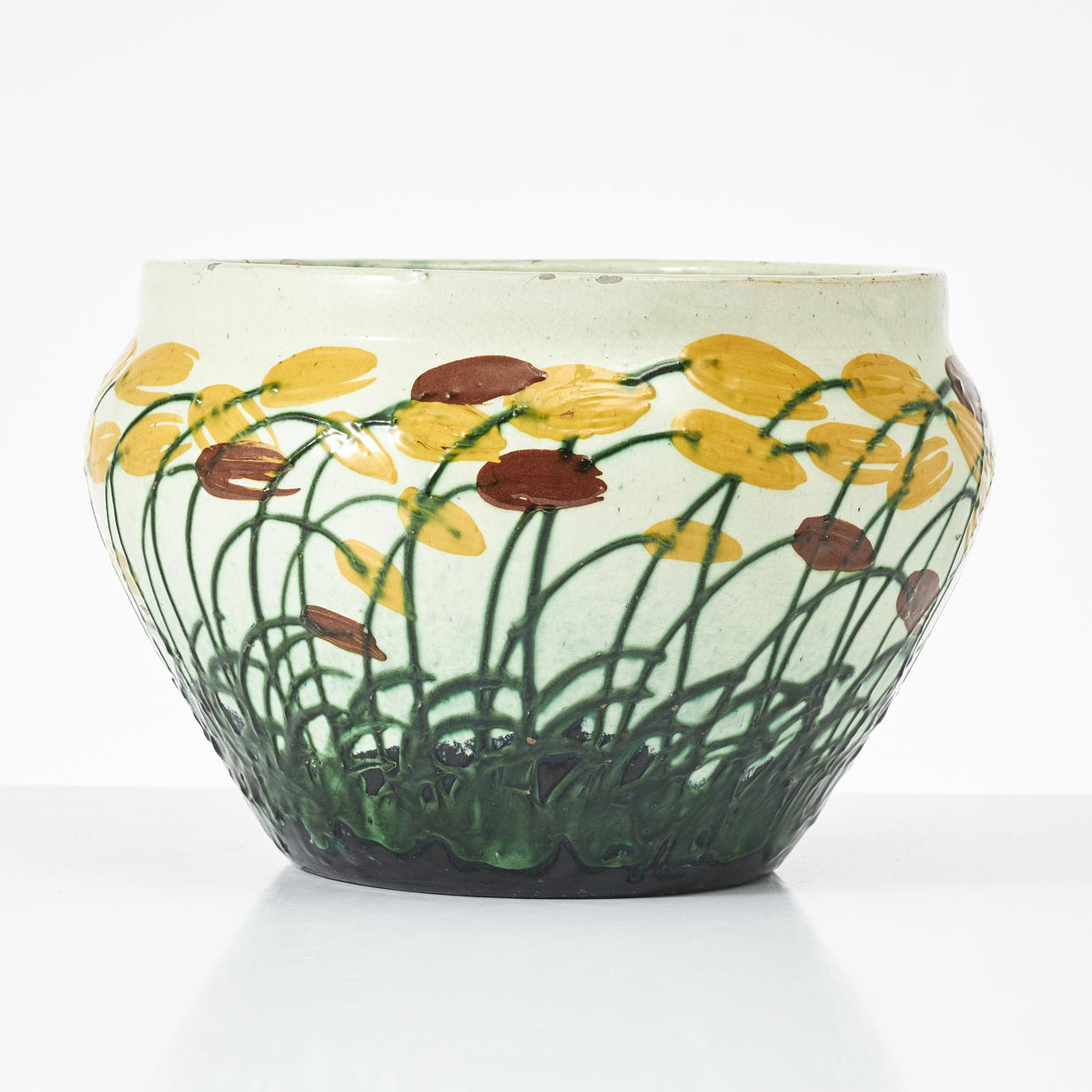 MAX LAEUGER (TYS 1864–1952). Outer lining, glazed ceramic, Art Nouveau ...