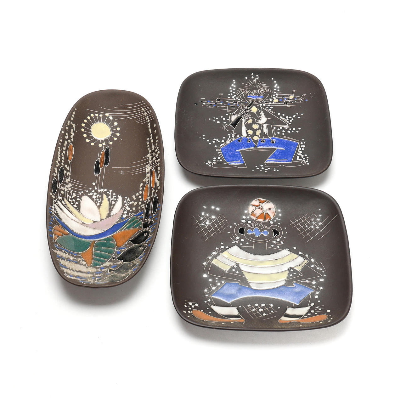 FAT, 3 st. Keramik, Arnold Wiigs Fabrikker, Norge, signerade och ...