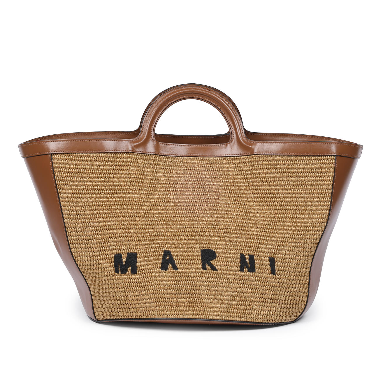 MARNI. Tropicalia tote - shopper, large of wicker and cognac colored ...