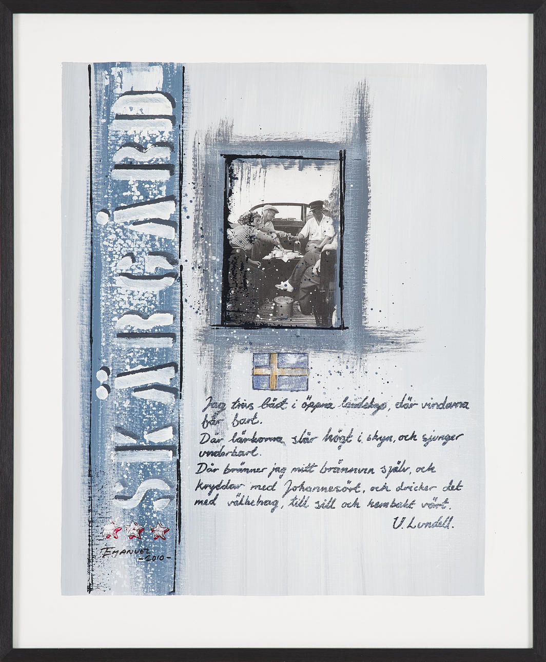 ROBERT EMANUEL FREDRIKSSON (F. 1968). Composition with song quotes by ...