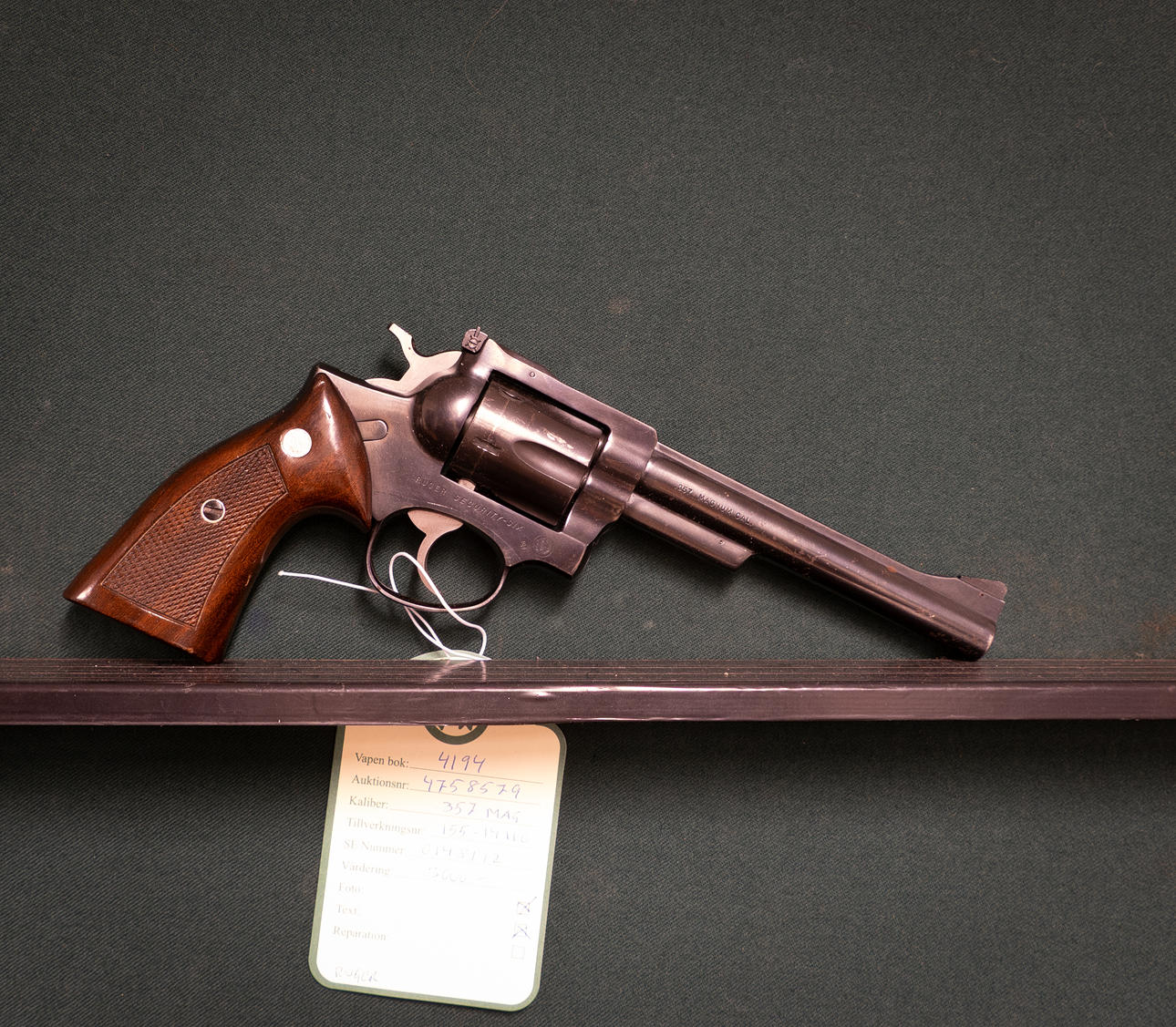 Ruger Model Security Six Kal .357 Mag. Prod.No.: 155-14110 SE0148112 ...