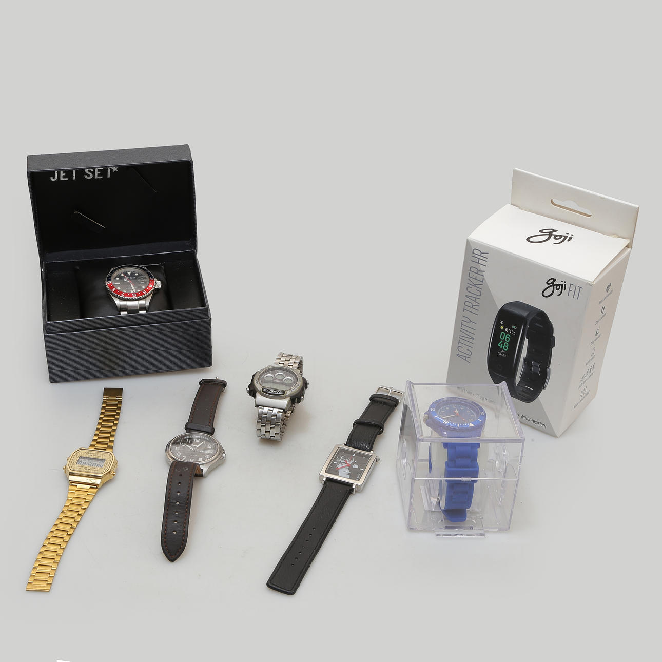 7 WRISTWATCHES, JET-SET DIVER, CASIO ILLUMINATOR, ACTIVITY TRACKER GOJI ...