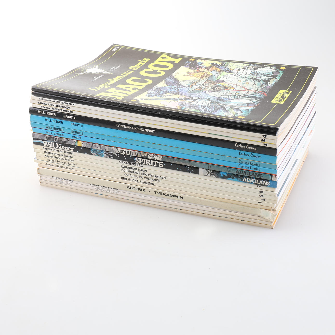 SERIEALBUM, 22st, Asterix, Kapten princes äventyr, Spirit, Äventyrens ...