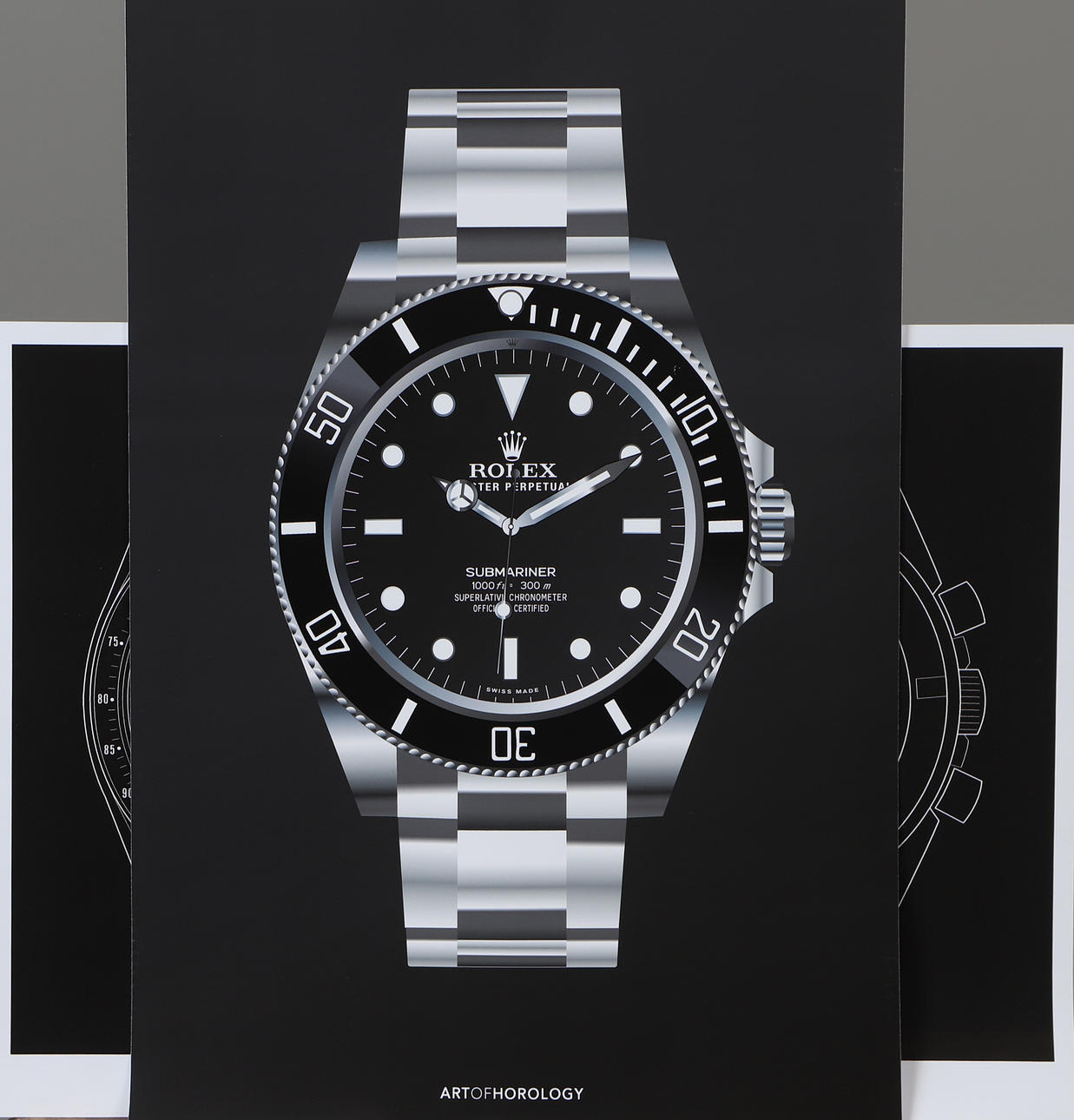 ART OF HOROLOGY. 2 prints, Omega and Rolex. Art - Engravings & Prints ...