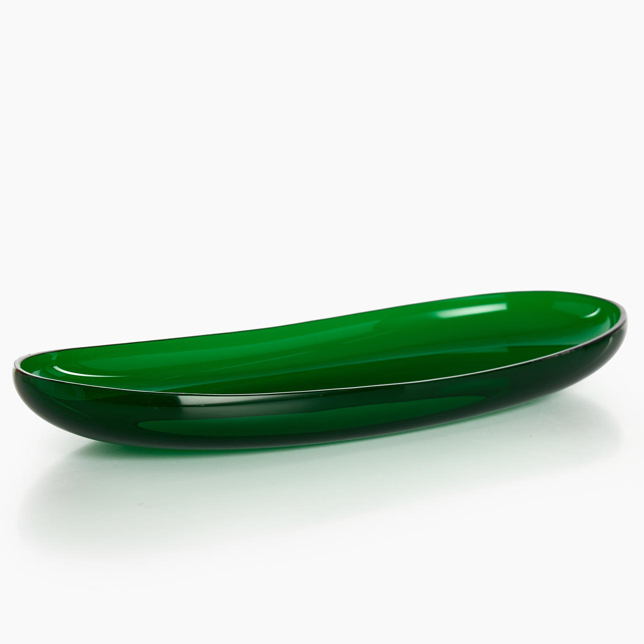 EDWARD HALD. An emerald-green glass serving dish, art deco, model ...