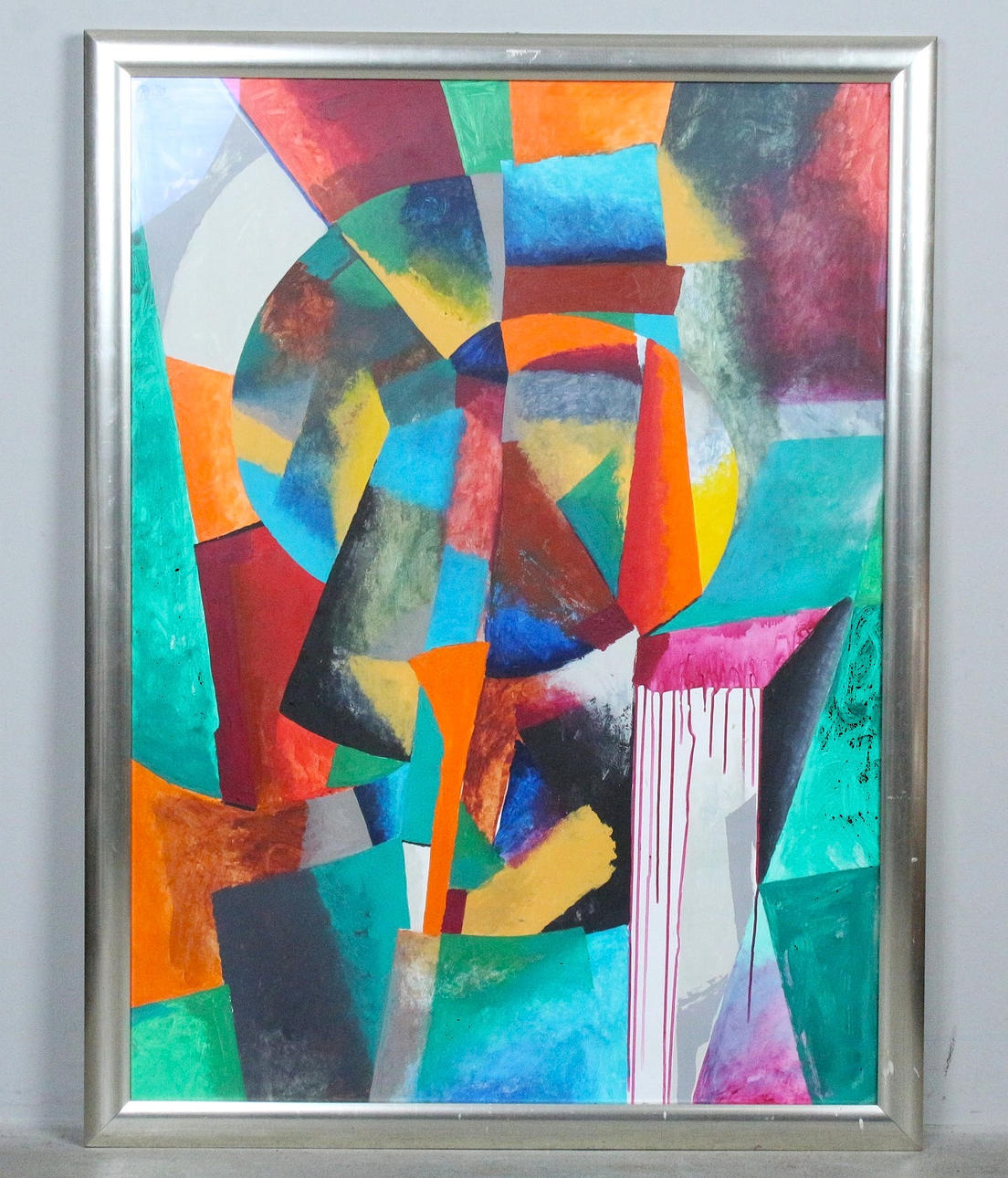 PATRICK LOOS-NEUMANN. 'Abstrakte Komposition', 1990, Öl auf Pappe ...