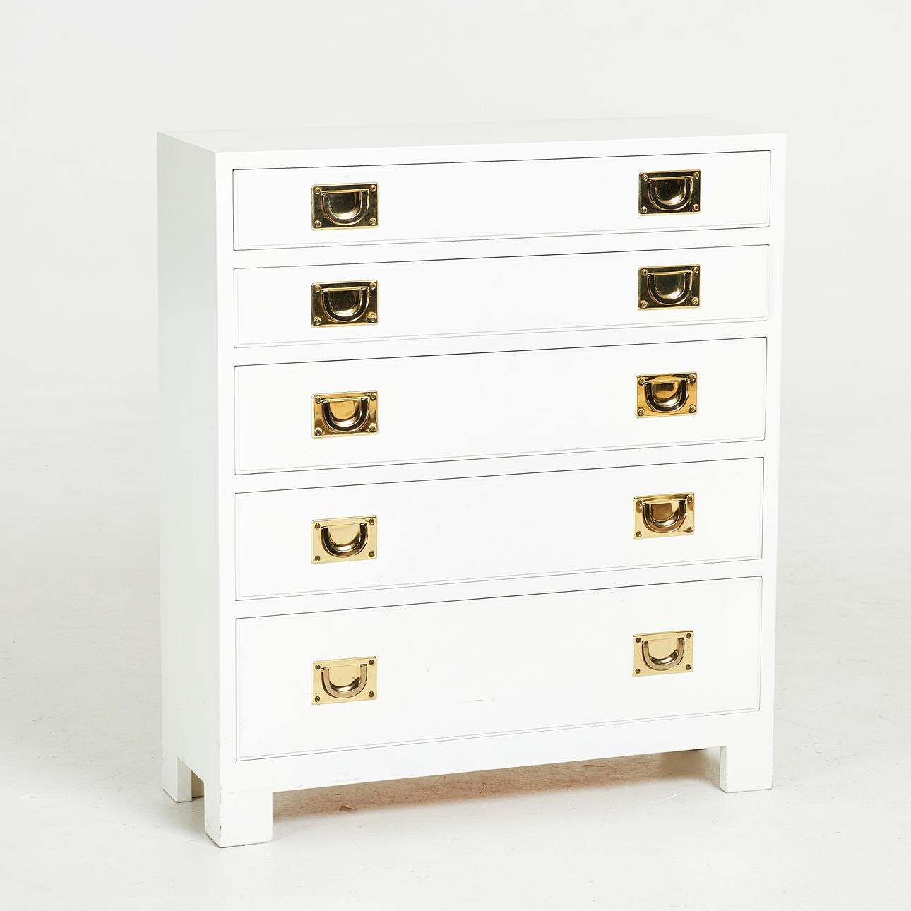 OVE FEUK. Chest of drawers, white lacquered, brass fittings, for ...