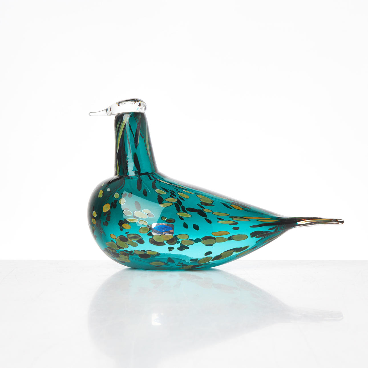 OIVA TOIKKA. Glass bird, green glass mass, signed O. Toikka, labeled ...