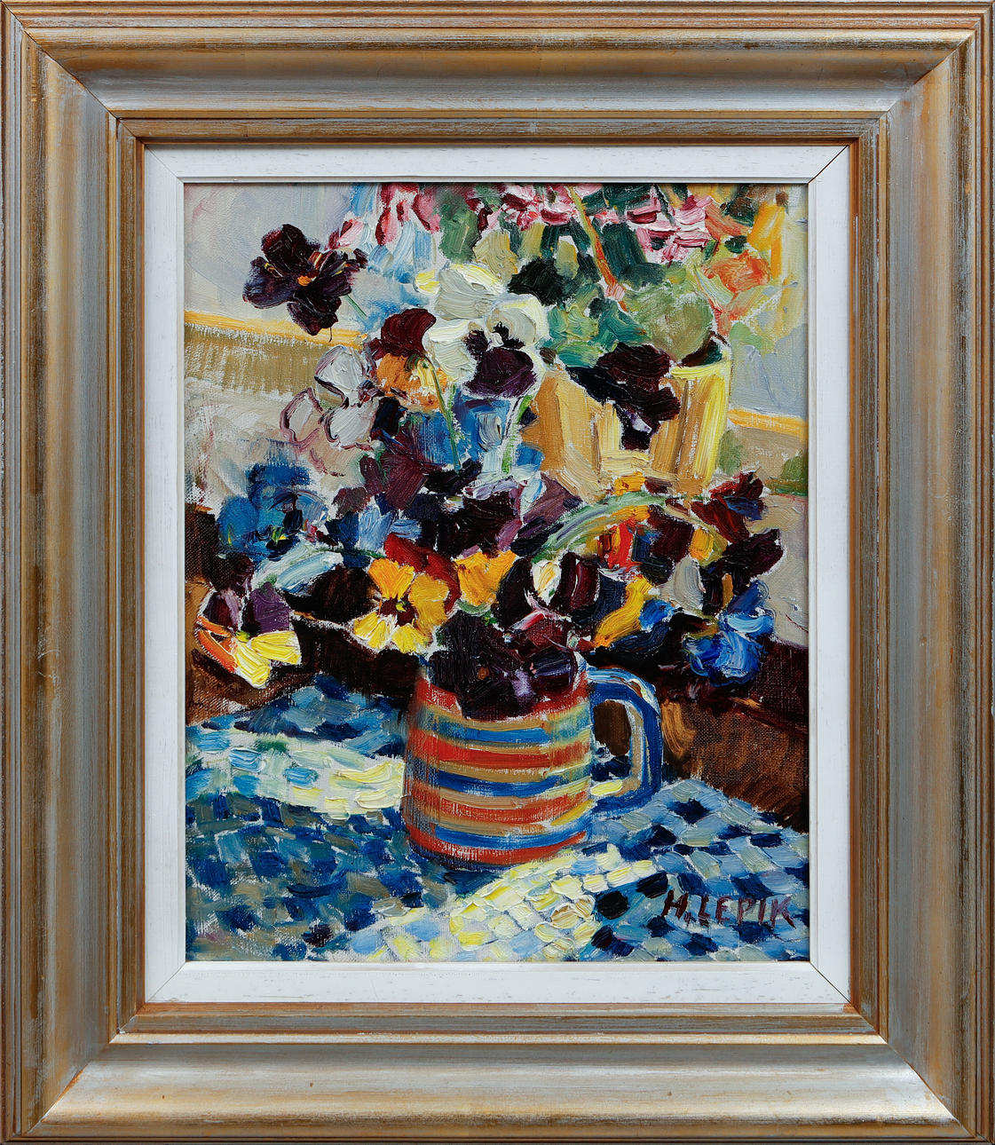 HUGO LEPIK. Flowers in jug, oil on canvas, signed. Art - Paintings ...