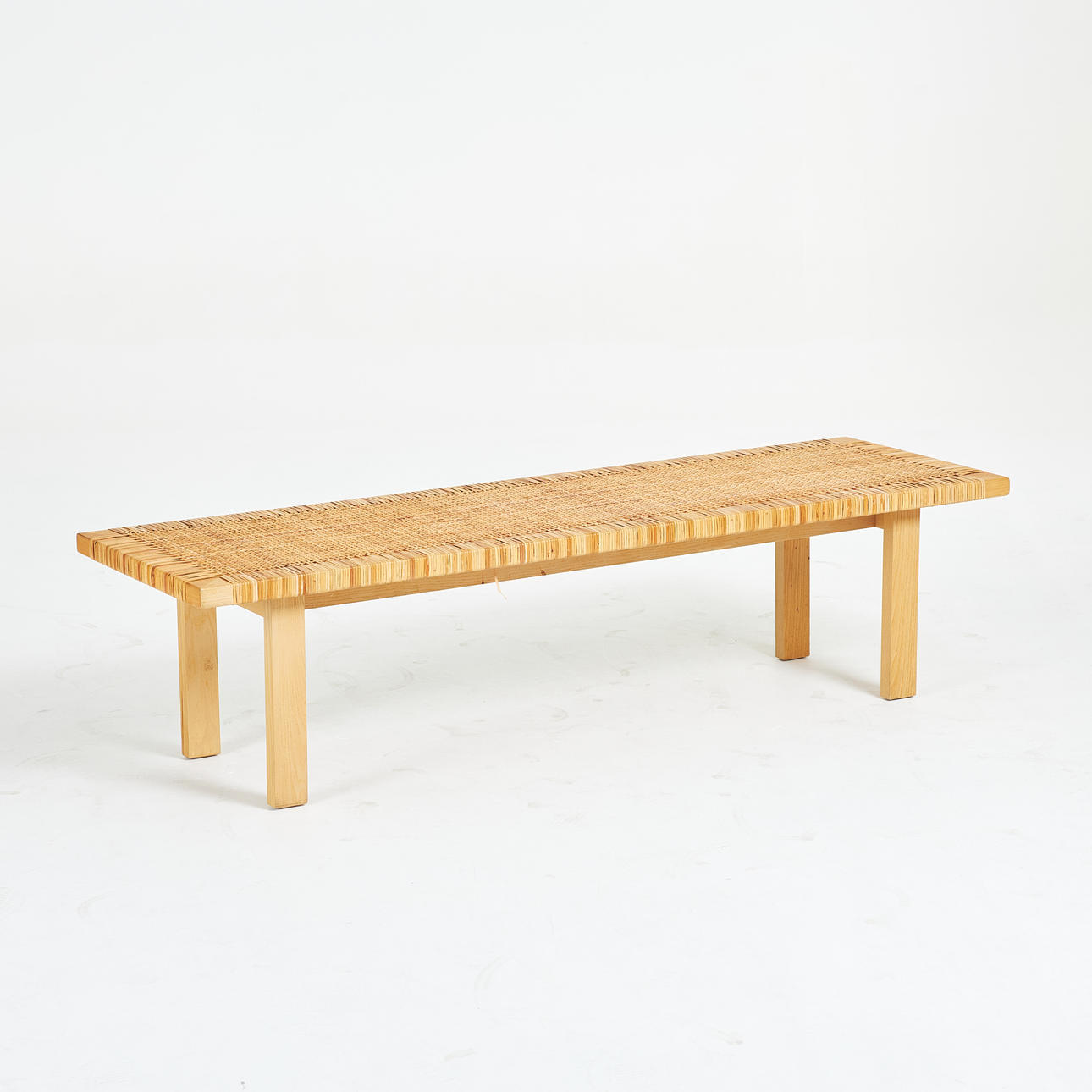 BANK. „Stockholm“, Ikea, Sitz aus geflochtenem Rattan, Gestell aus ...