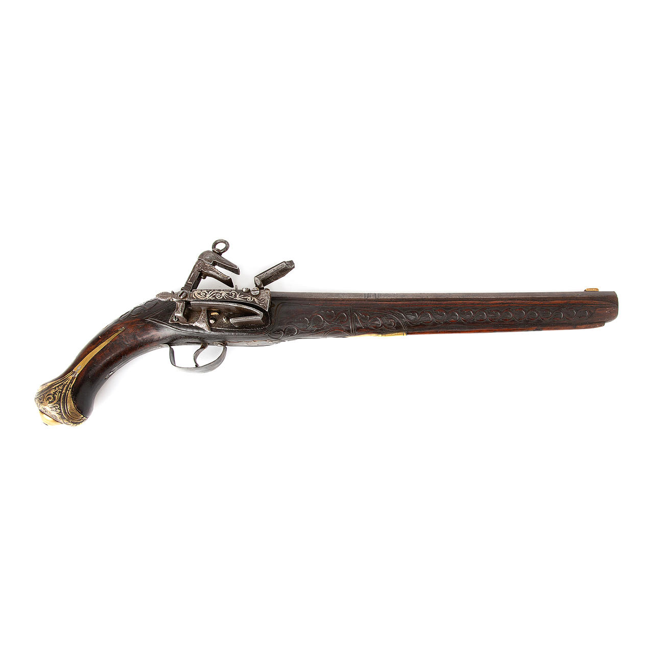FLINT LOCK GUN. Ottoman, with miquelet clasp, mid 19th century. Weapons ...