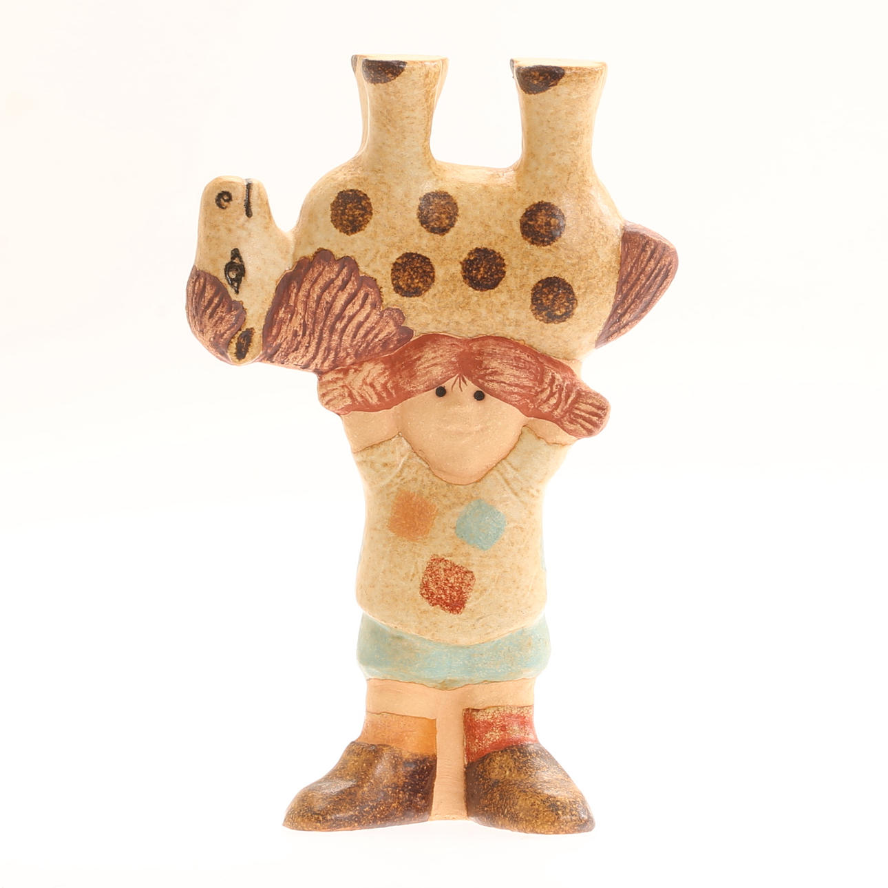 LISA LARSON. Figure, Pippi Longstocking, stoneware, signed. Ceramics ...