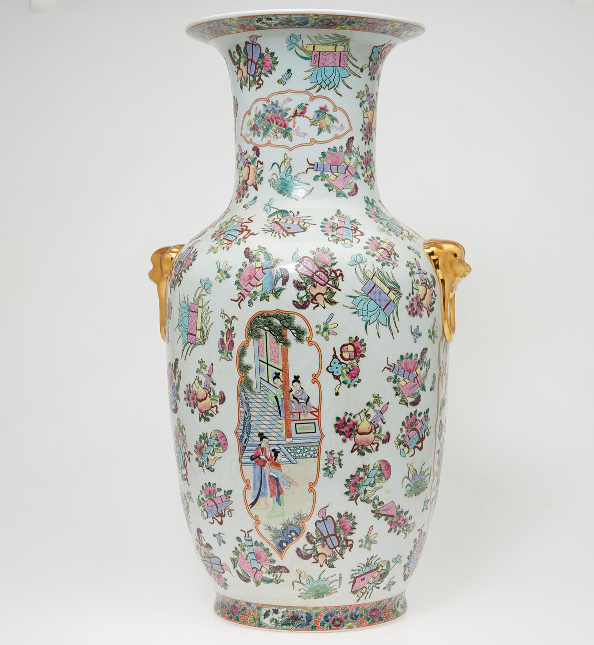 Asian floor vase, Famille Rose style, porcelain, 20th century, China ...
