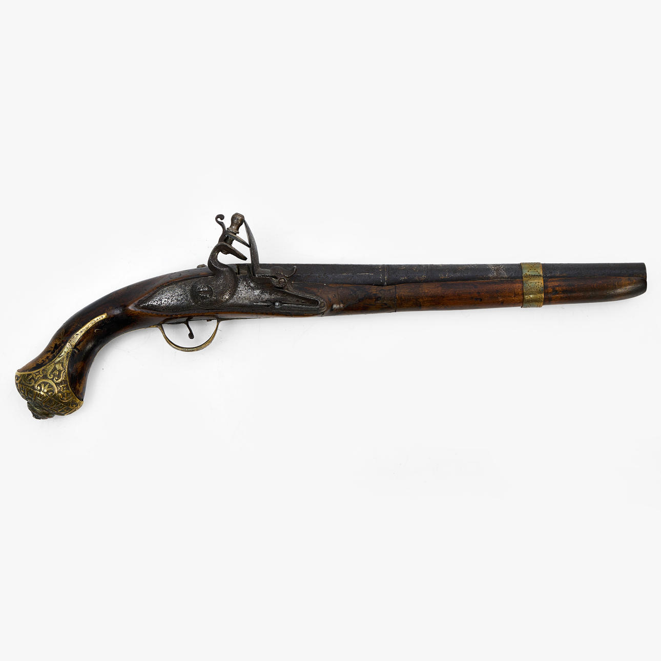 FLINTLÅSPISTOL, 1700-tal, omarbetad. Vapen & Militaria - Skjutvapen ...