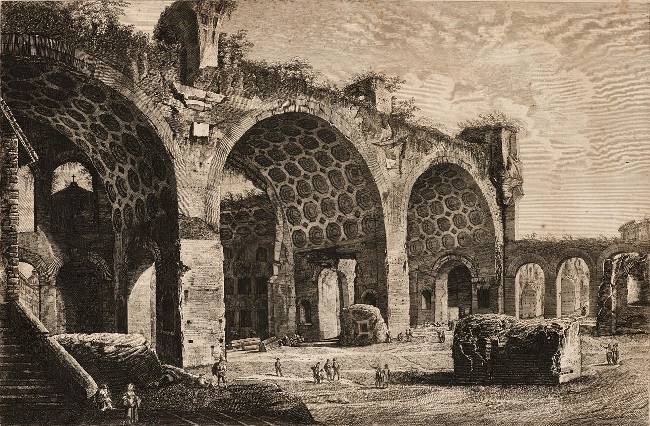 LUIGI ROSSINI, “Veduta Generale del gran Tempio della Pace”, etching ...