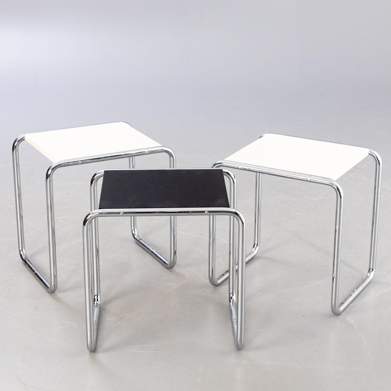 MARCEL BREUER. 3 Laccio side tables, Arnold Bauhaus Collection by L ...