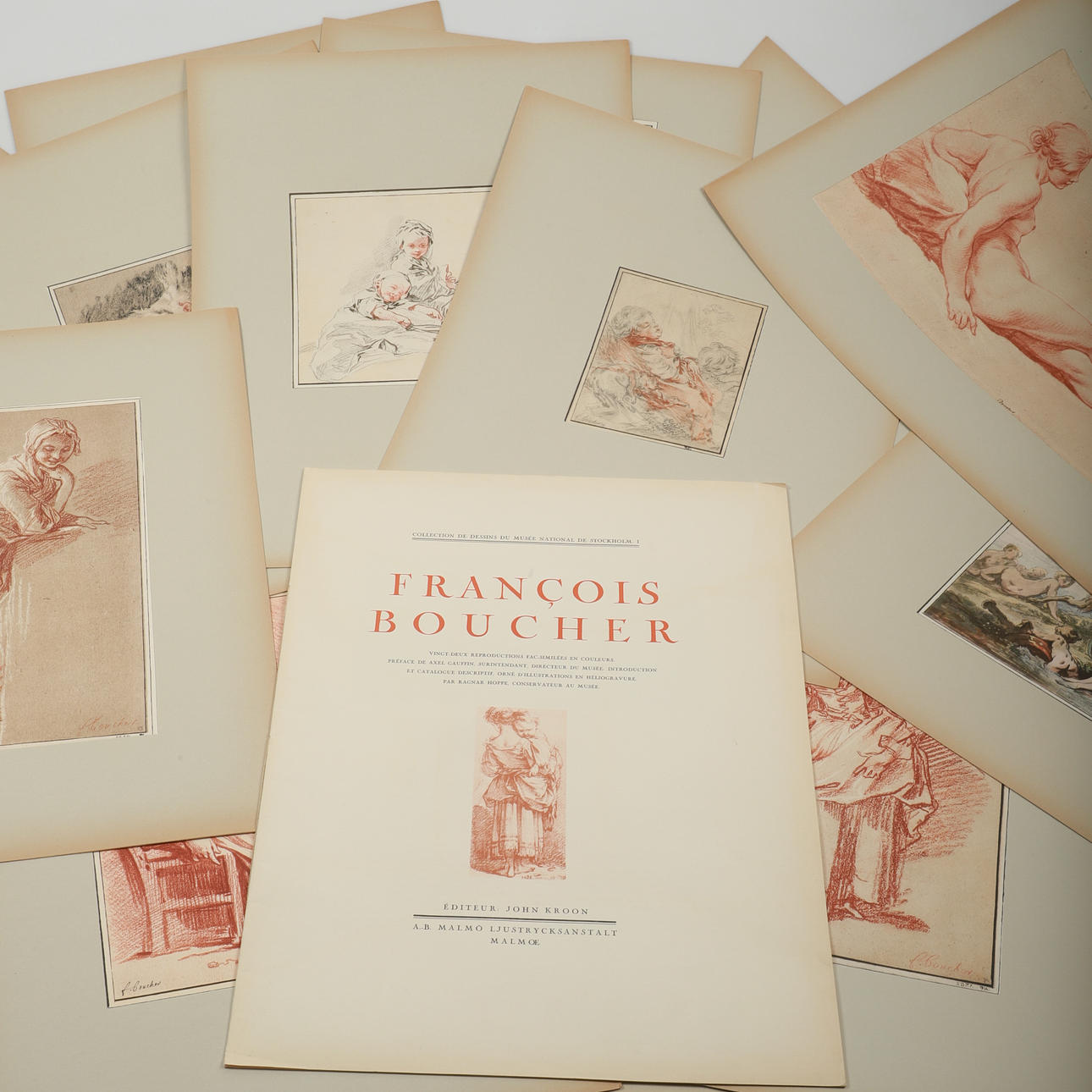 FRANÇOIS BOUCHER. Folder with 22 reproductions, Nationalmuseum ...