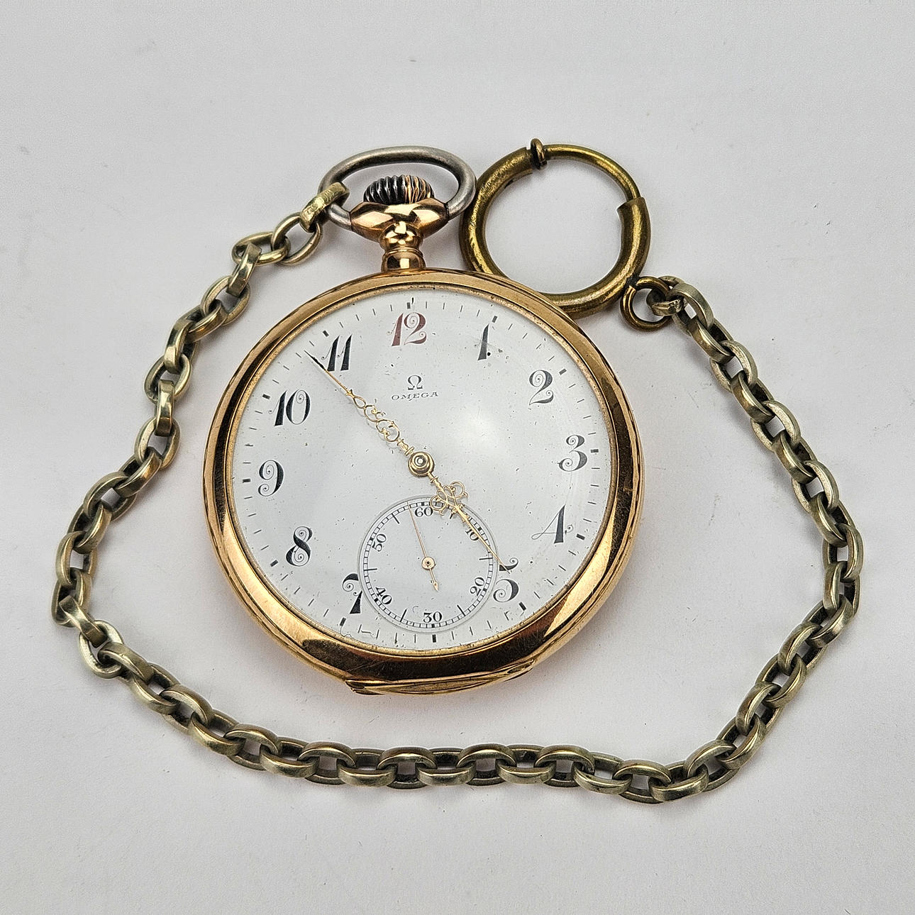OMEGA. Pocket watch, gold, 18K, so-called redtolva, total weight approx ...
