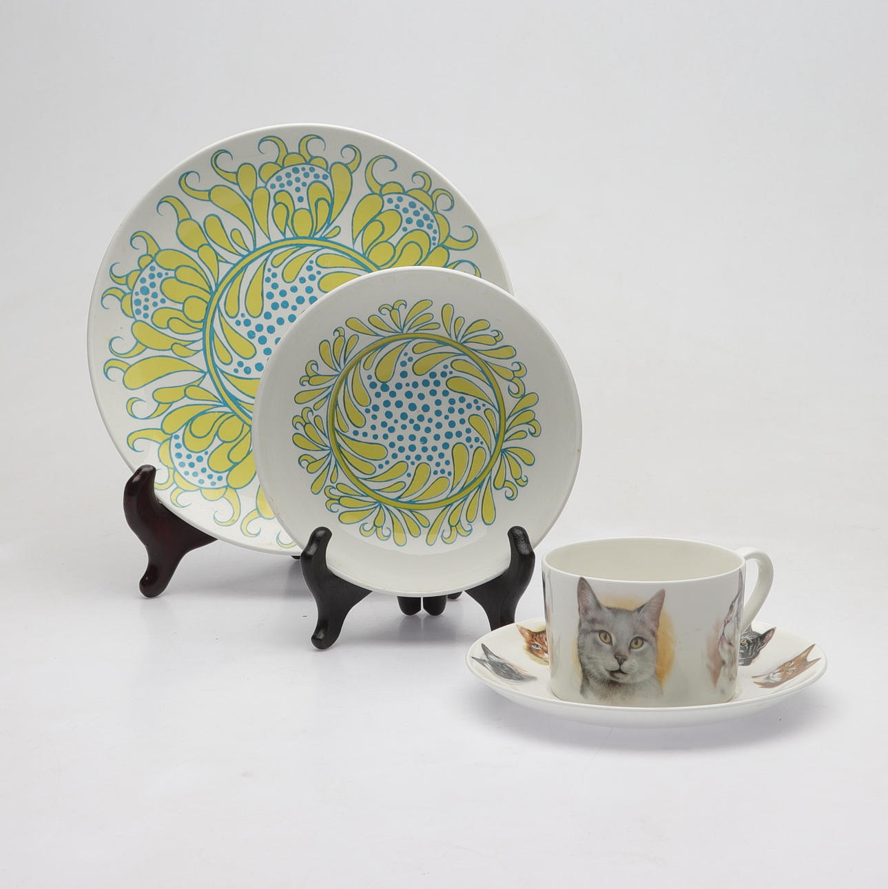 MARGARETA HENNIX/STIG LINDBERG. Geschirr, 3-teilig, Knochenporzellan ...