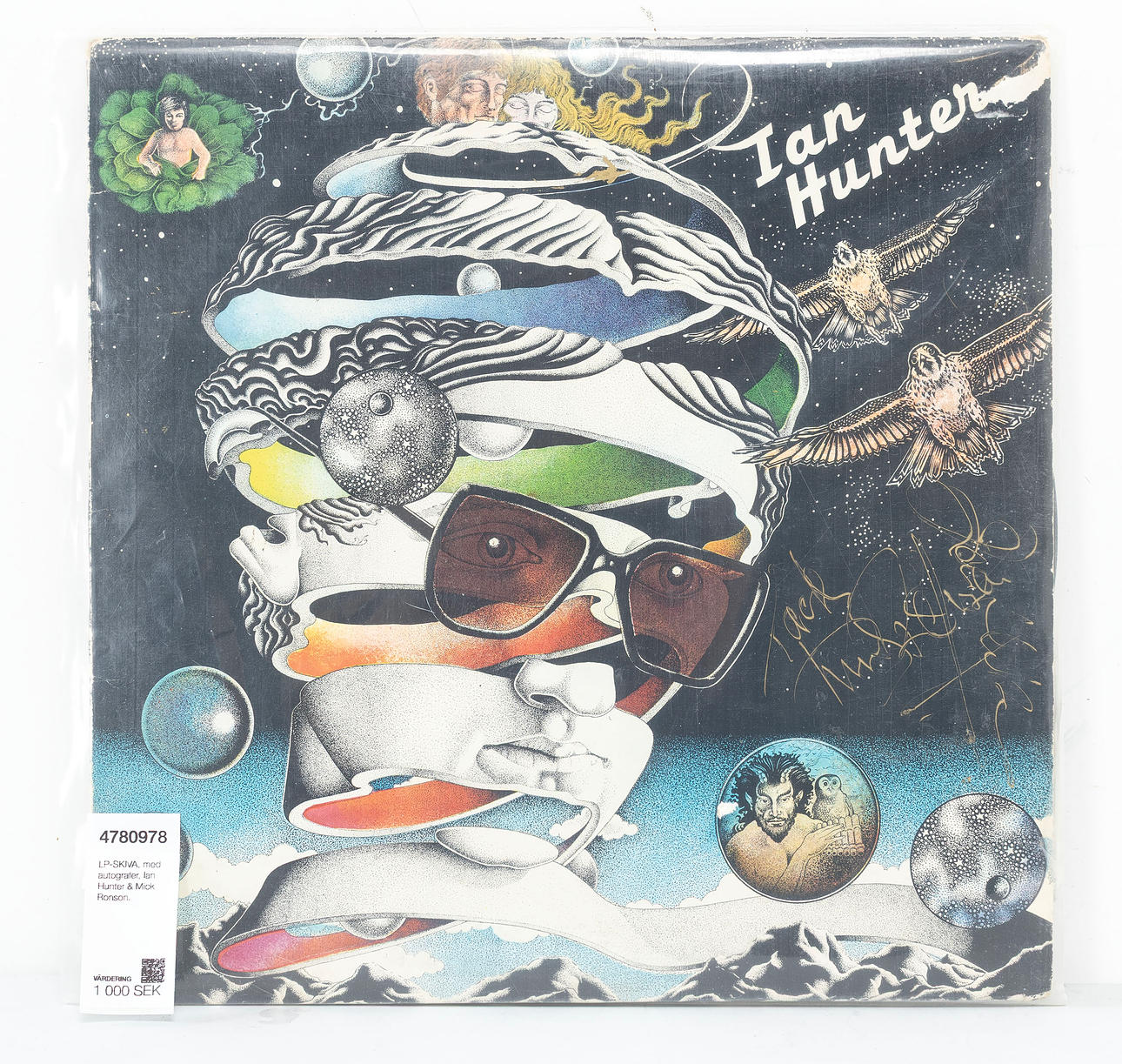 LP-SKIVA, med autografer, Ian Hunter & Mick Ronson. Samlarföremål ...