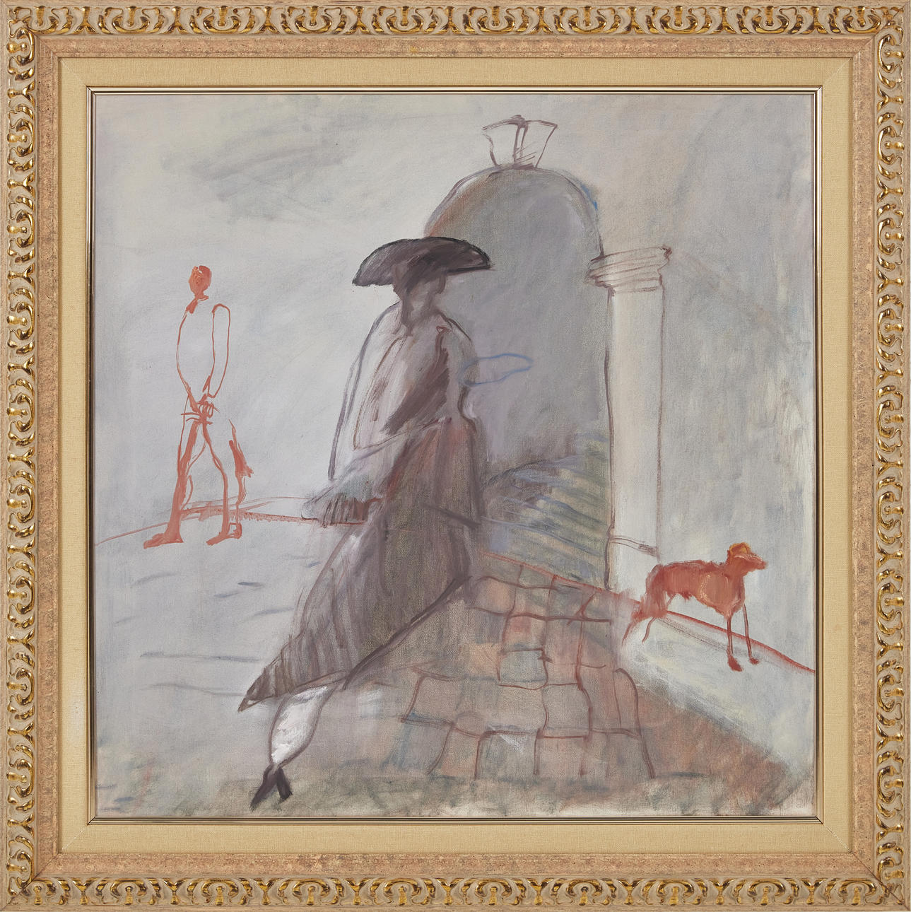 ATTRIBUTED TO WILLY YTTER. Figure composition, oil on canvas. Art ...