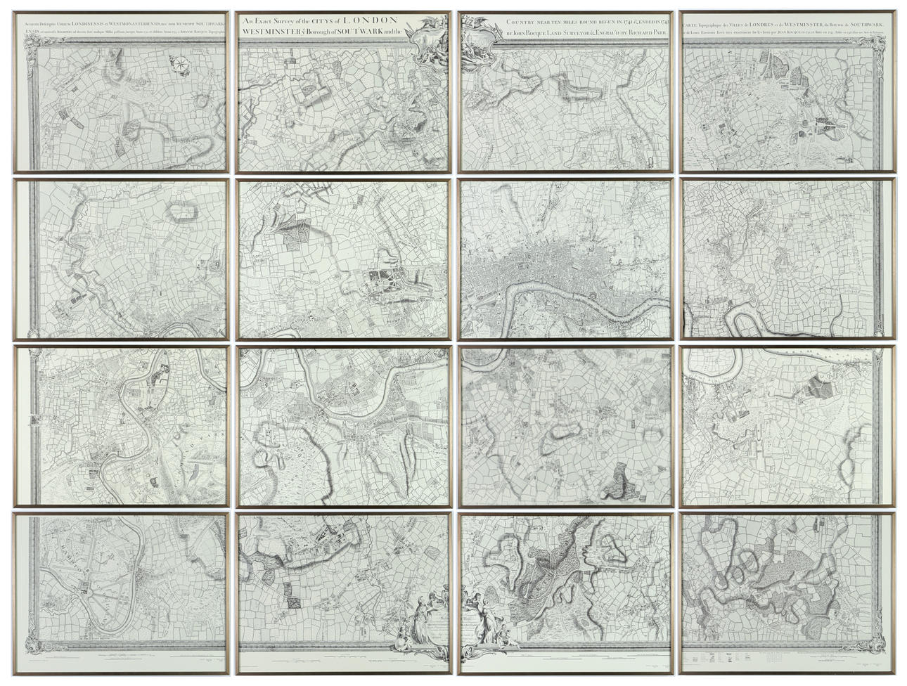 AFTER JOHN ROCQUE. MAP OF LONDON, THE SURVEY OF THE CITIES OF LONDON ...