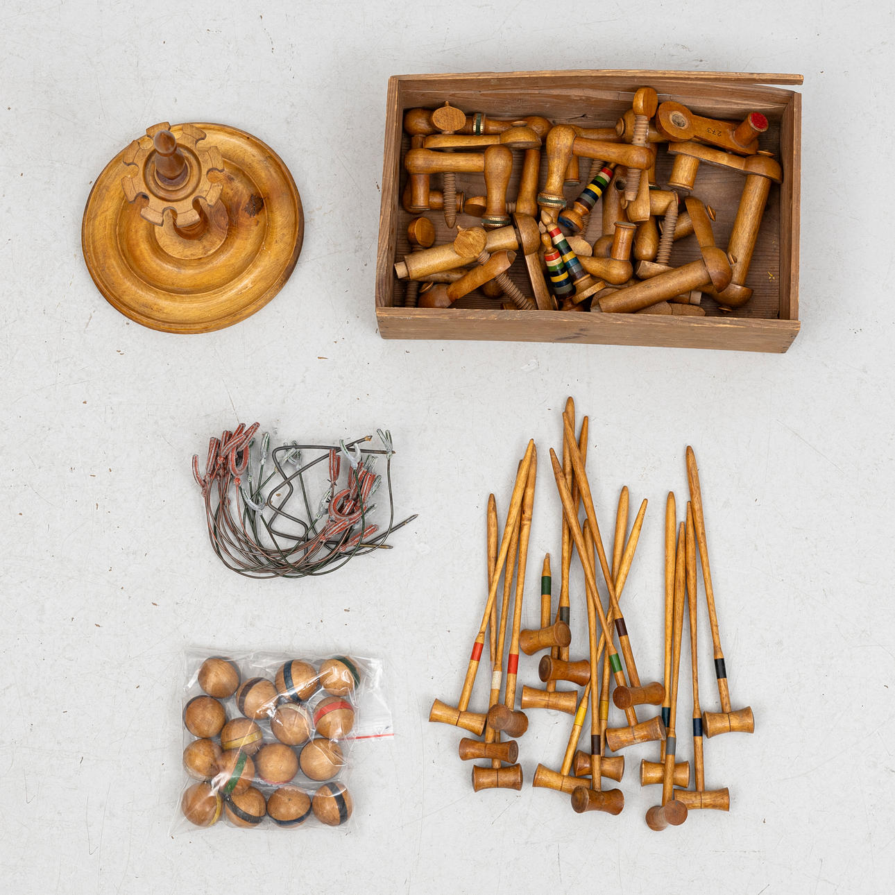 A wooden and metal table croquet, 20th century. Toys - Other toys ...