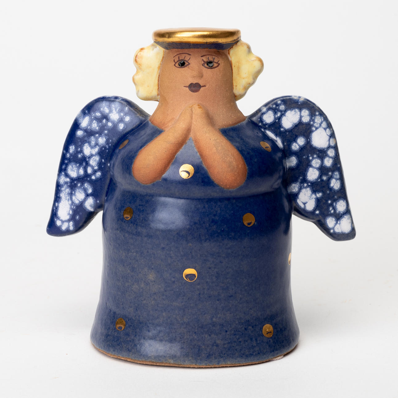 LISA LARSON. Candlestick, in the shape of an angel, stoneware ...