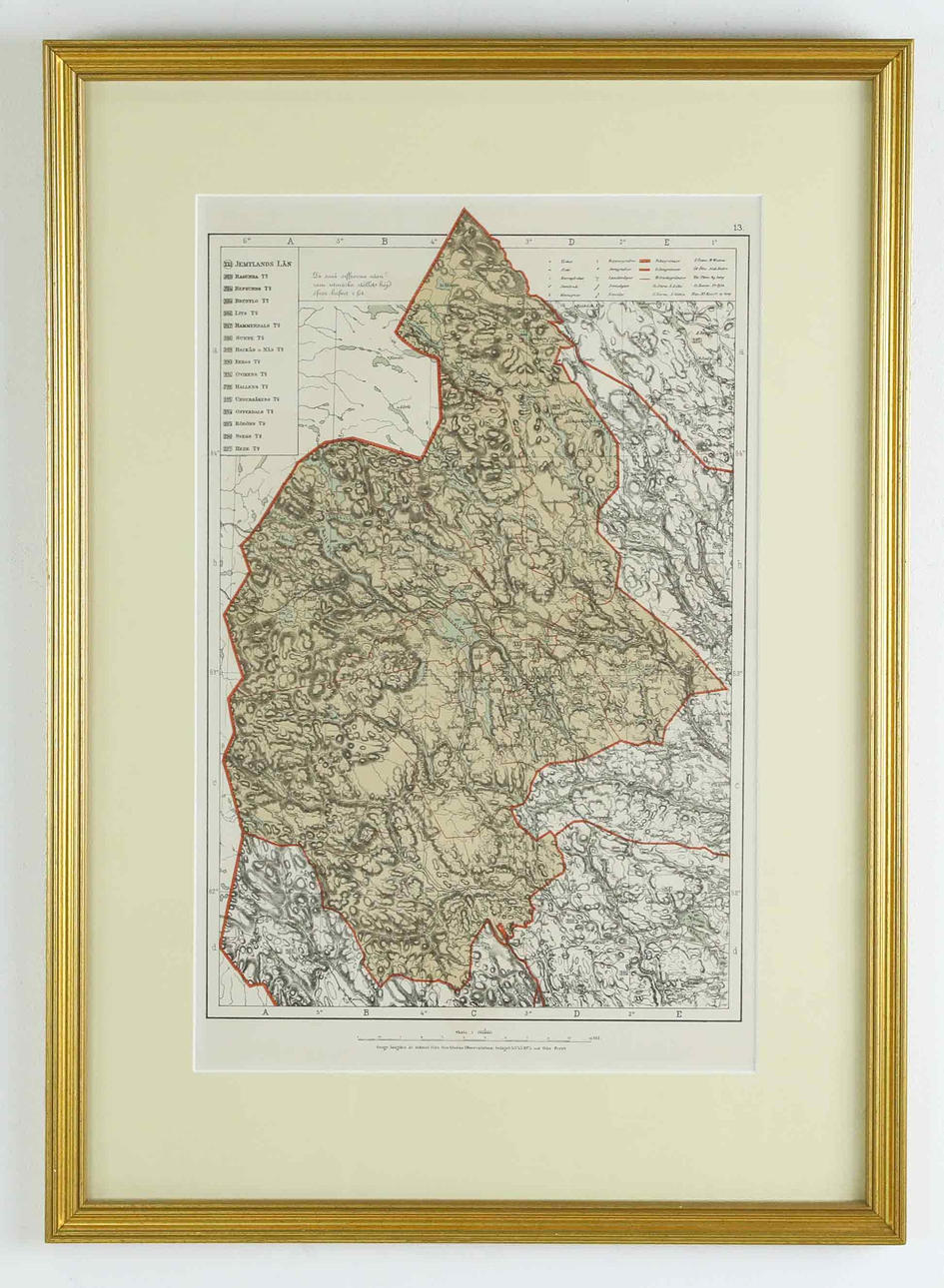MAP, Jemtland County, Original map from 1860. Books, Maps & Manuscripts ...