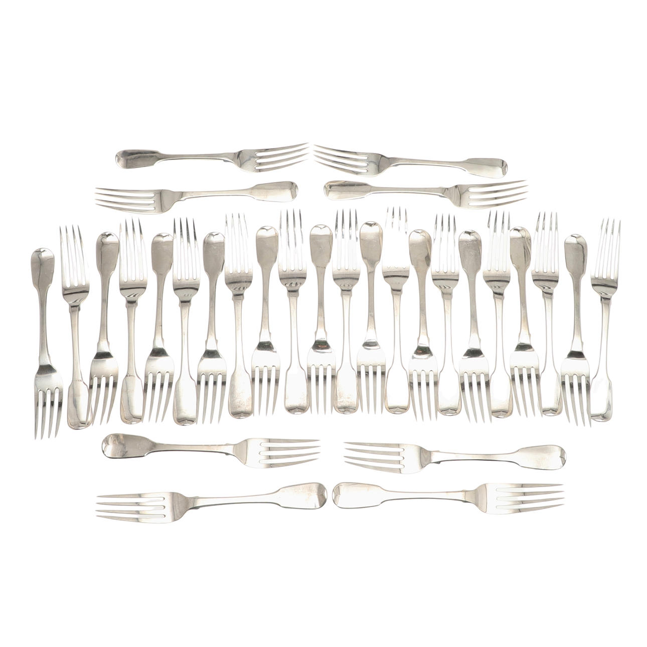 DESSERTGAFFLAR, 30 ST GEORGE IV SILVER FIOLMÖNSTER. Silver & Metall ...