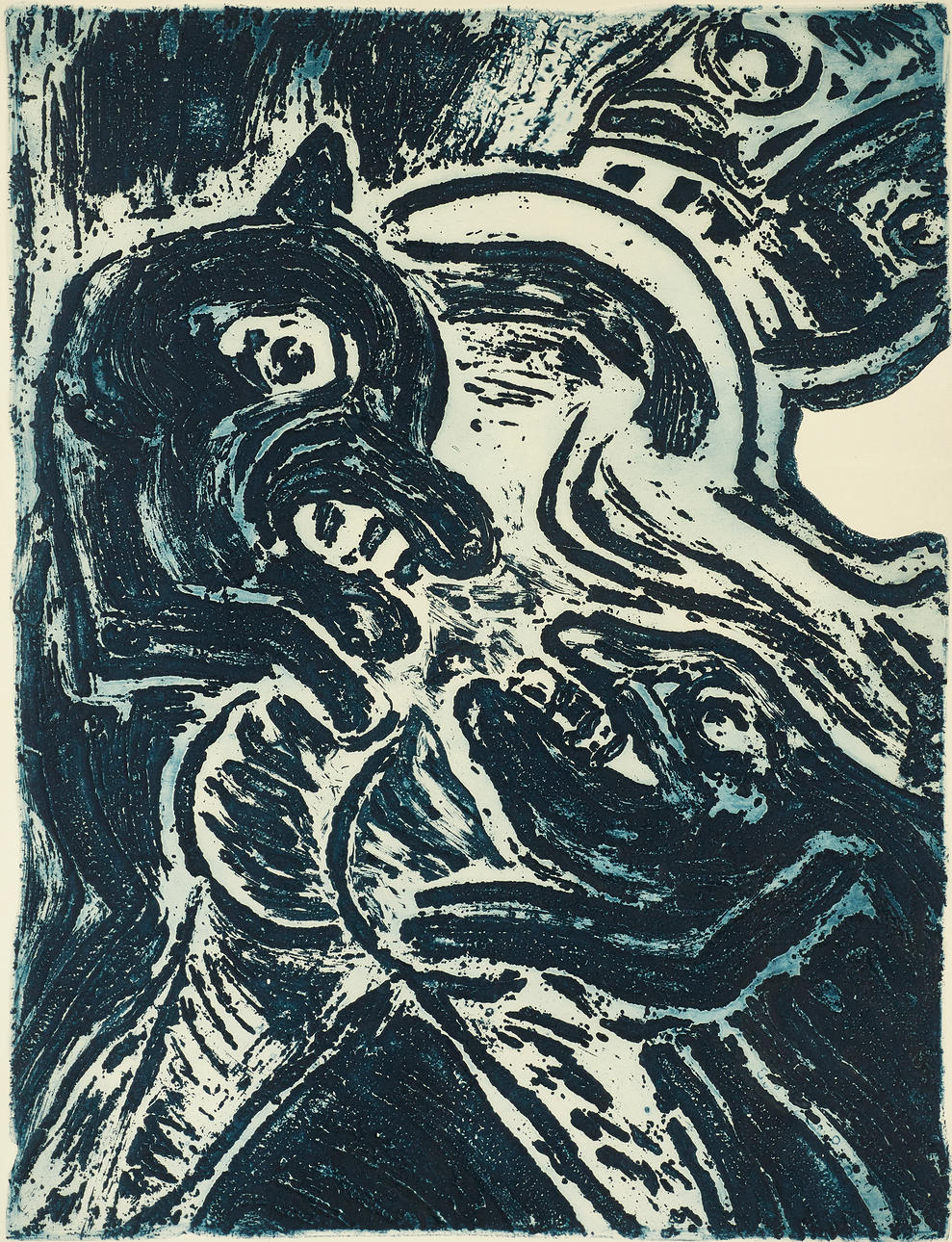 BENGT LINDSTRÖM (1925–2008). The hunt, signed, ea, carborundum etching ...