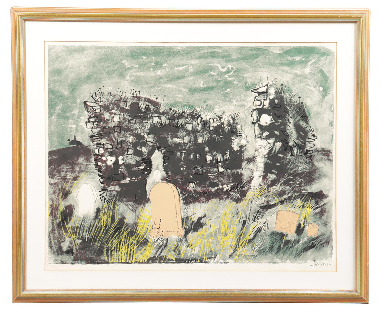 JOHN PIPER (BRITISH 1903-1992), RUINED CHAPEL, ISLE OF MULL, COLOURED ...