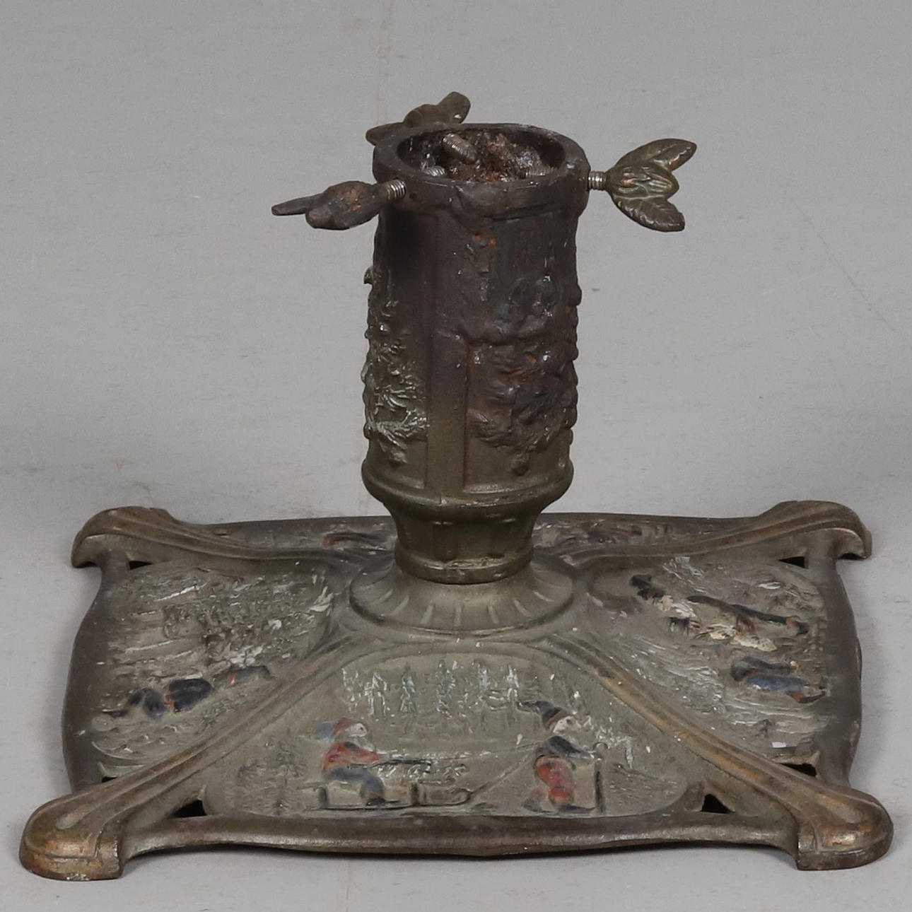 A painted cast iron Christmas tree foot, first half of the 20th century ...