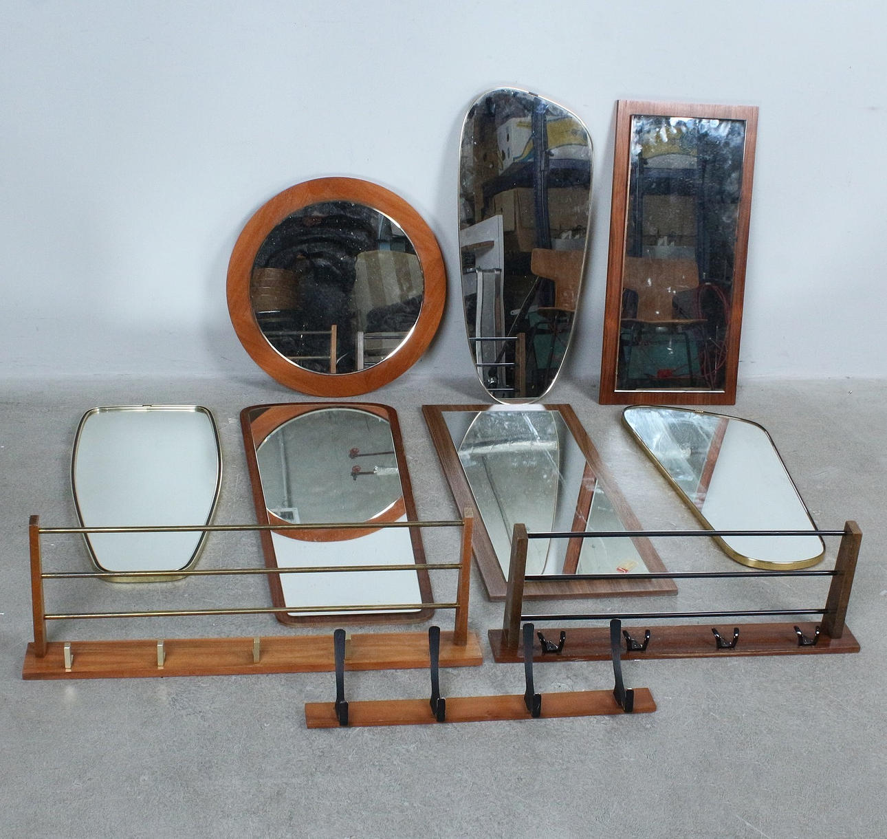 Lot of mirrors/wall mirrors and cloakrooms/hat shelves, 1970s ...
