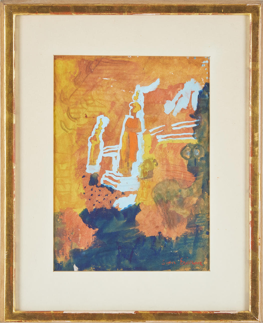 SVEN X:ET ERIXSON. Figure composition, watercolor on thin paper, signed ...