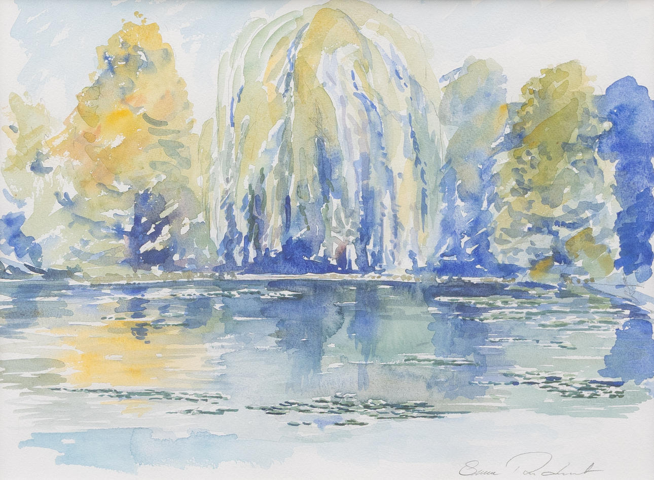 SUNE RUDNERT. Insjölandskap, akvarell, signerad. Konst - Måleri - Auctionet
